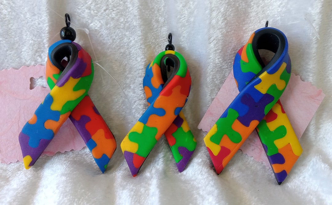 Autism Awareness Ribbon Ormanent Set of 3 - Etsy