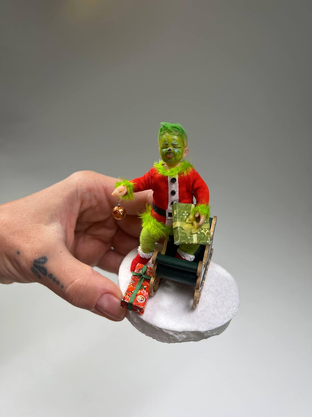 Miniature Grinch Diorama 1:12 — Art Doll — Fully Posable Christmas ...