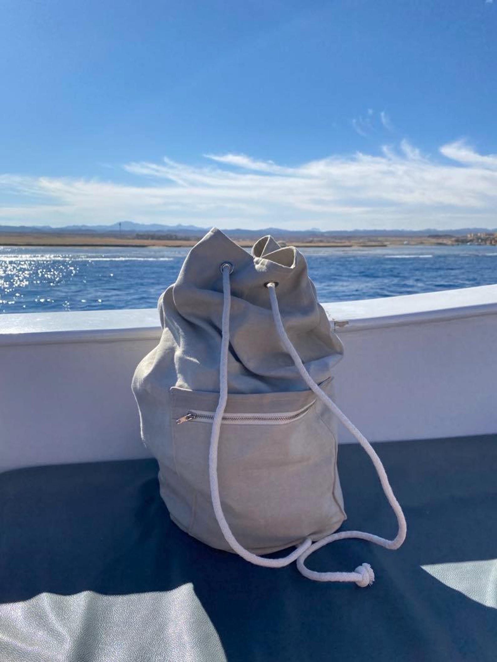 Light Beige Cotton Sailor Bag - Etsy