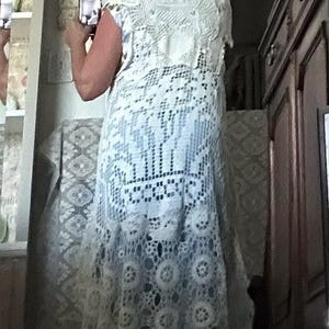 Upcycled Crochet Doily Duster Vest, Romantic Boho Shabby Chic - Etsy