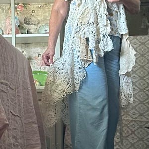 Upcycled Crochet Doily Duster Vest, Romantic Boho Shabby Chic - Etsy