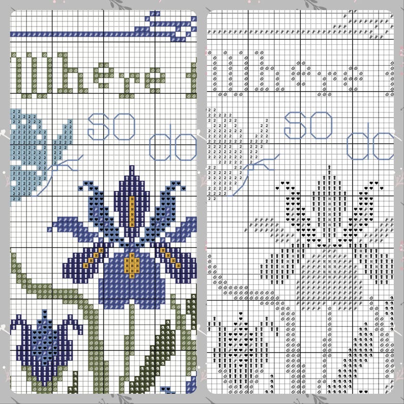 Where Flowers Bloom Cross Stitch Pattern. Elegant Spring Embroidery ...