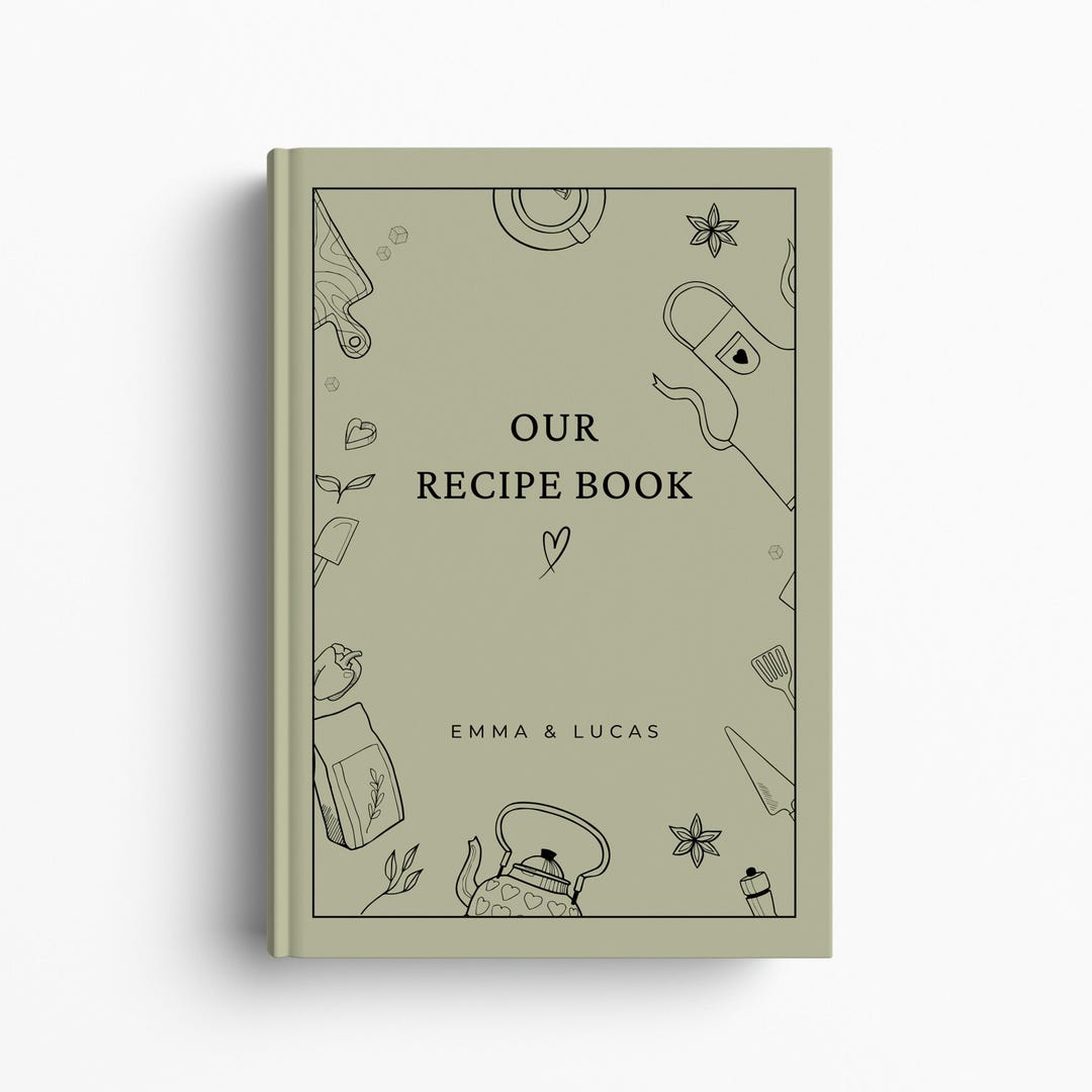 Personalized Recipe Book, Custom Name Cookbook, Couple Recipes Planner ...