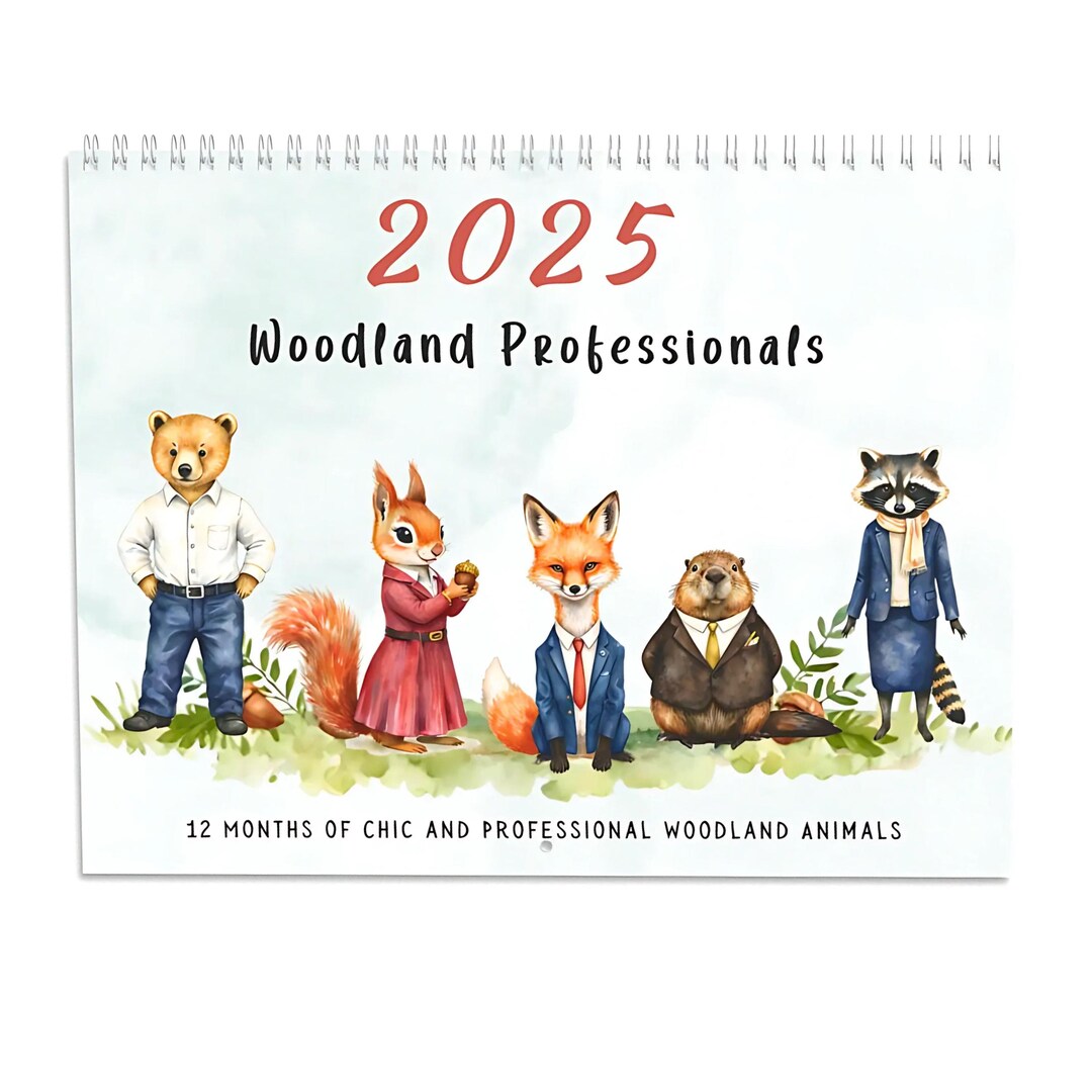 2025 Woodland Animal Calendar | Illustrated Forest Animal Wall Calendar ...
