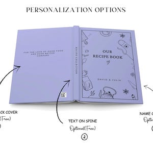 Personalized Recipe Book, Custom Name Cookbook, Couple Recipes Planner ...