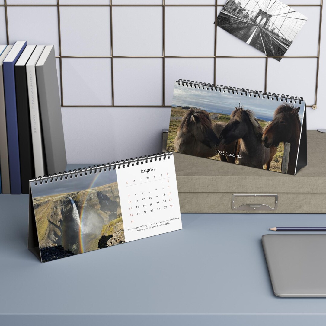 Desktop Calendar 2025 Iceland Landscapes, Nordic Scenes, Desk Organizer ...