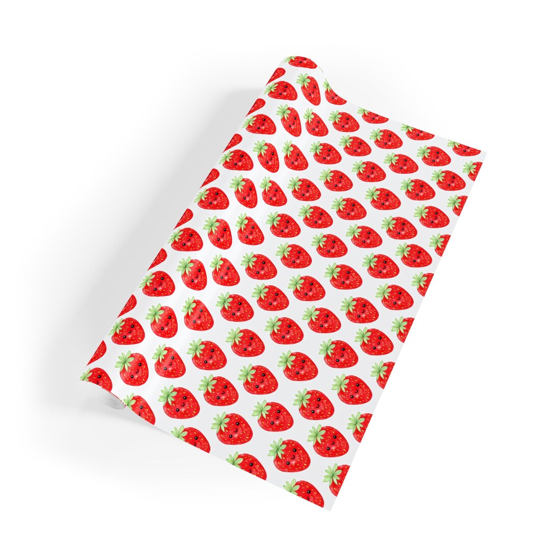 Strawberry Gift Wrapping Paper, Fruit-themed Wrapping Paper, Cheerful ...