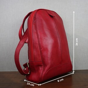Red Leather Backpack, Handmade Leather Backpack, Made in Spain, Genuine ...