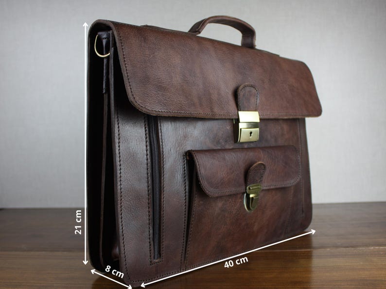 Leather Briefcase, Handmade Leather Satchel, Work Bag, Mens Leather Bag ...