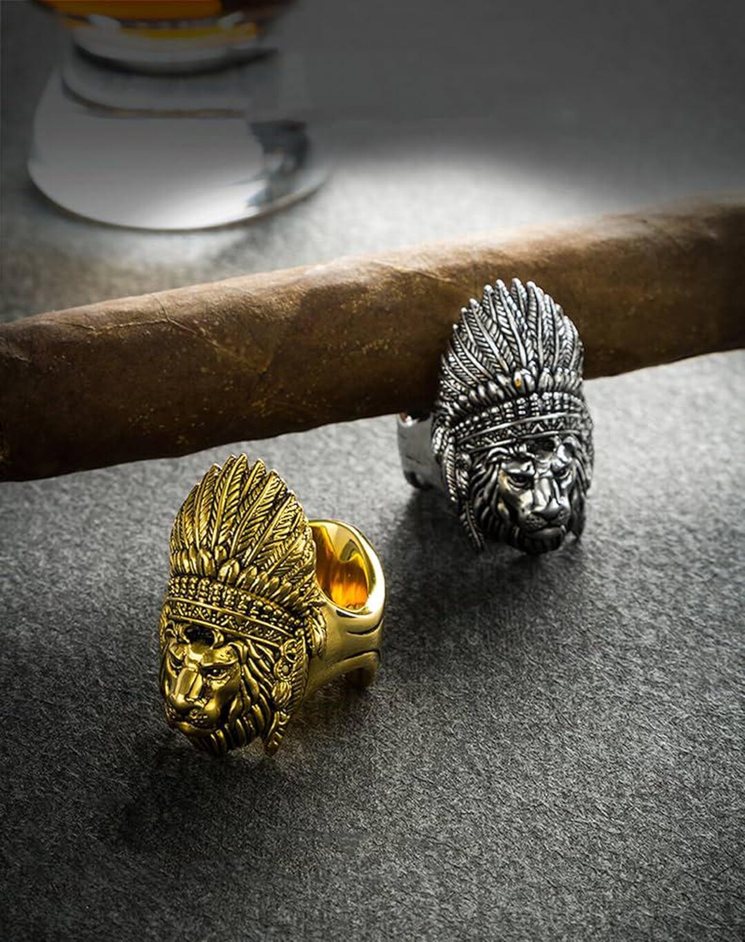 The Roi Cigar Stand & Ring – Majestic Lion Head Heirloom - Etsy
