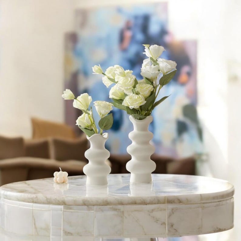 White Ceramic Vases for Home Decor | Abstract Modern Minimalist Vases ...