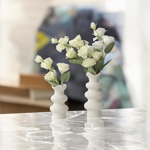 White Ceramic Vases for Home Decor | Abstract Modern Minimalist Vases ...