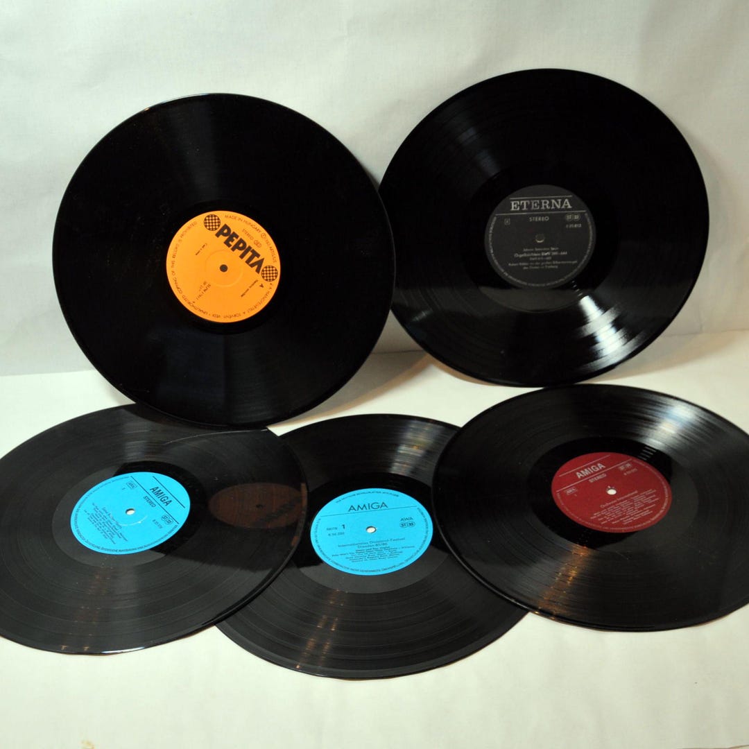 Vintage Vinyl Records Set: Upcycled Craft & Retro Decor (set of 5) - Etsy