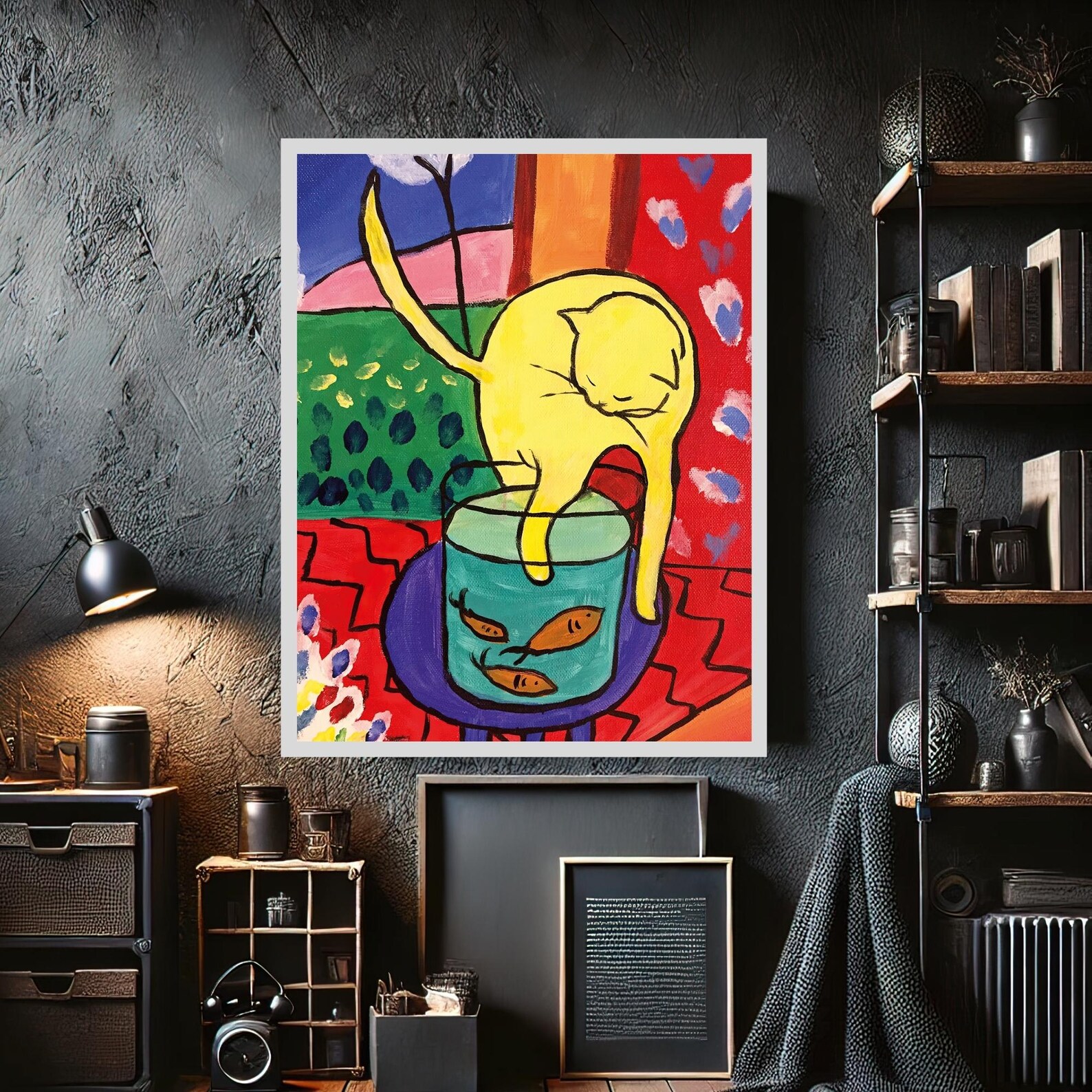 Henri Matisse Cat With Red Fish Canvas Wall Art - Modern Wall Art ...