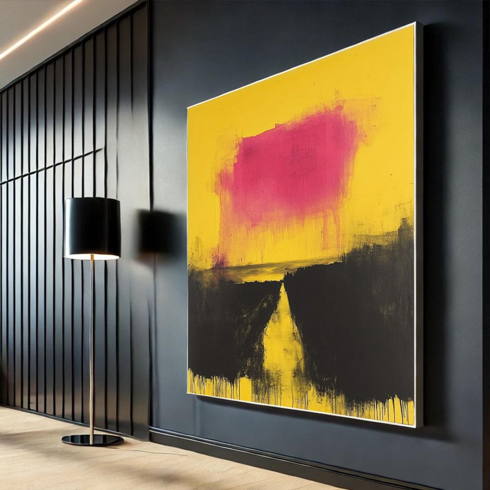Mark Rothko Inspired Yellow and Pink Canvas Bold Color Field Painting ...