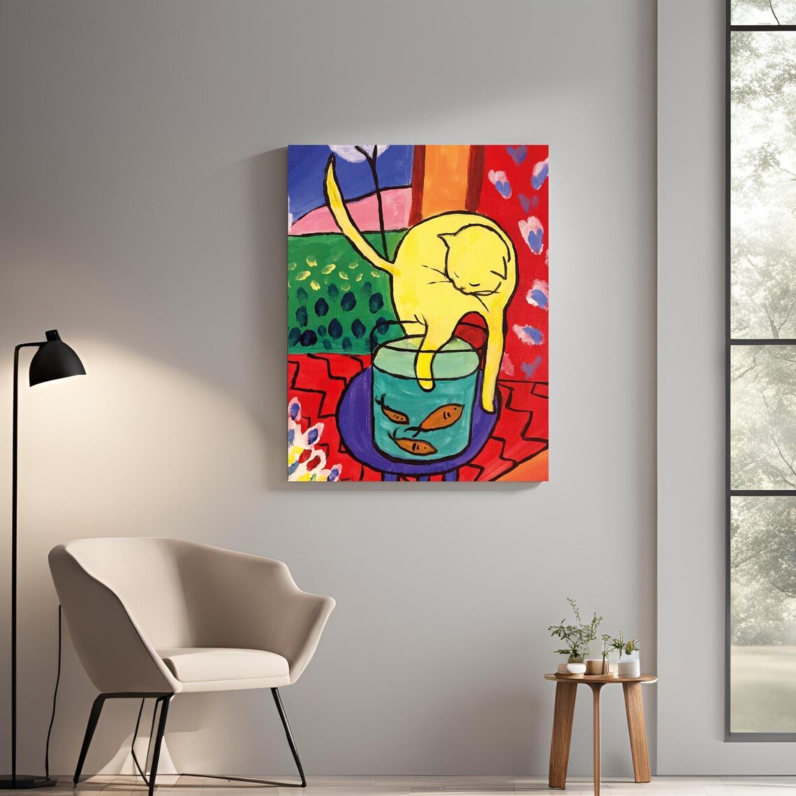 Henri Matisse Cat With Red Fish Canvas Wall Art - Modern Wall Art ...