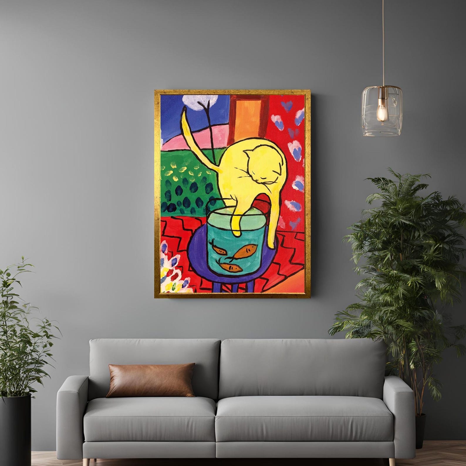Henri Matisse Cat With Red Fish Canvas Wall Art - Modern Wall Art ...