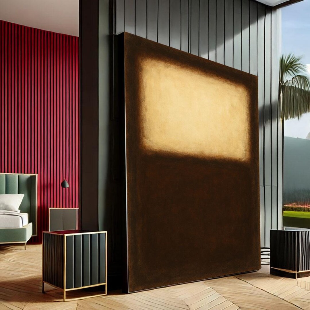Mark Rothko Inspired Brown and Beige Canvas Bold Color Field Painting ...