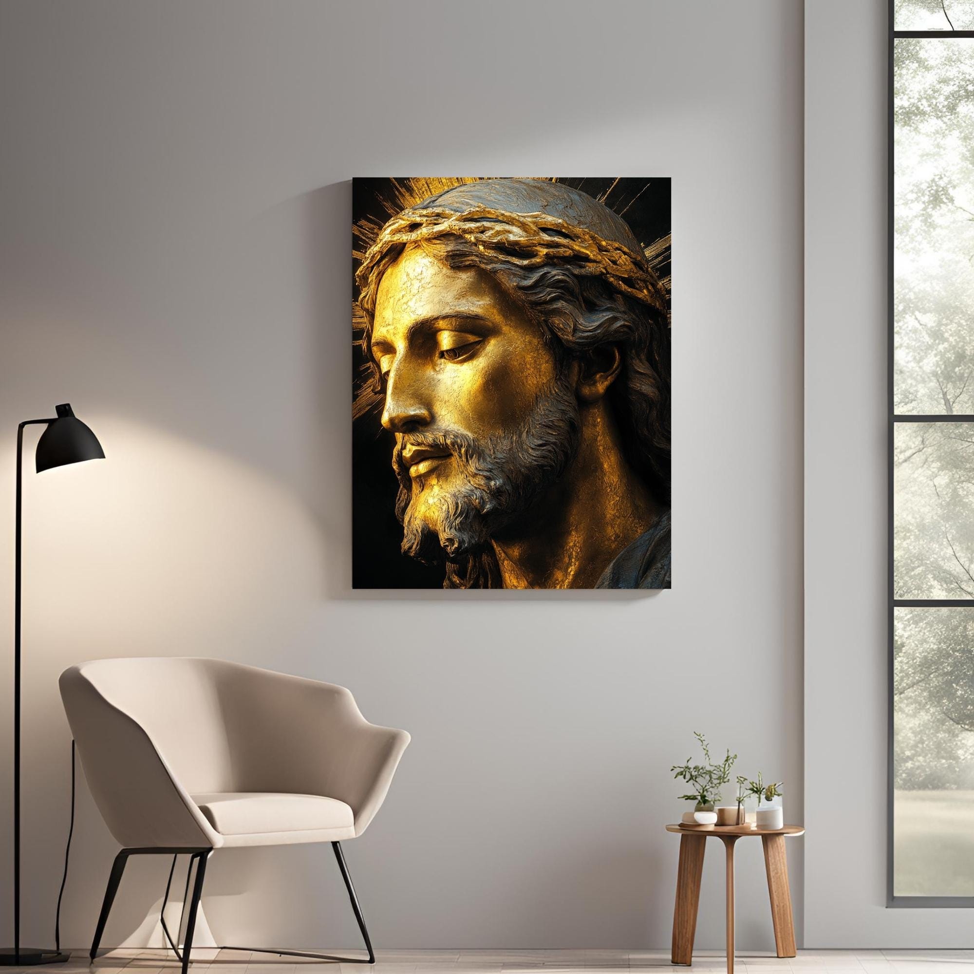 Jesus Christ and Cross - Modern Wall Art, Canvas Wall Art Print ...