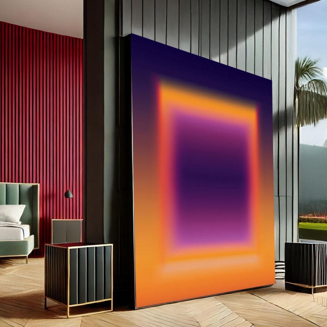 Mark Rothko Inspired Purple and Orange Canvas Bold Color Field Painting ...