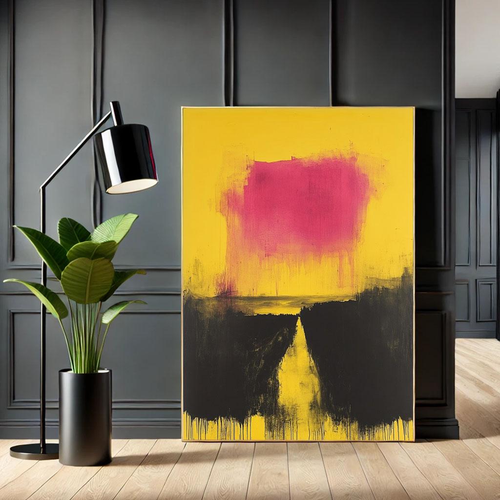 Mark Rothko Inspired Yellow and Pink Canvas Bold Color Field Painting ...