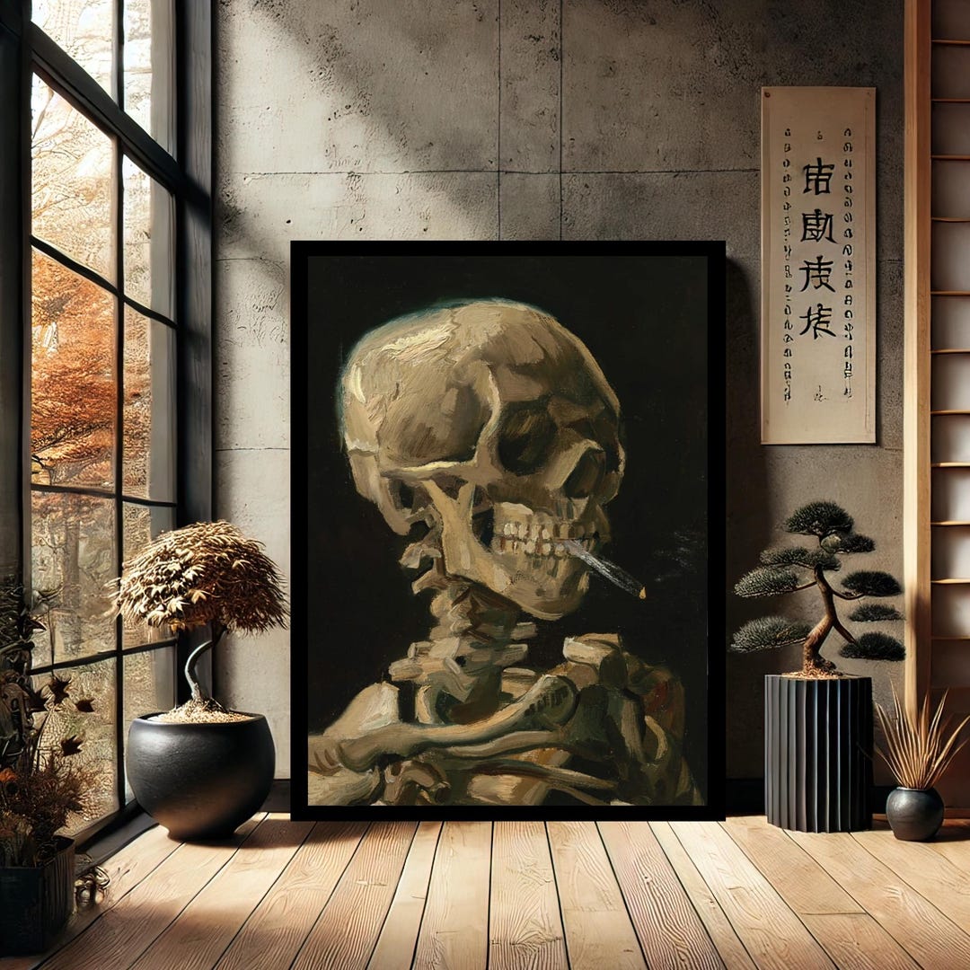 Vincent Van Gogh - Skull of a Skeleton With Burning Cigarette Canvas ...