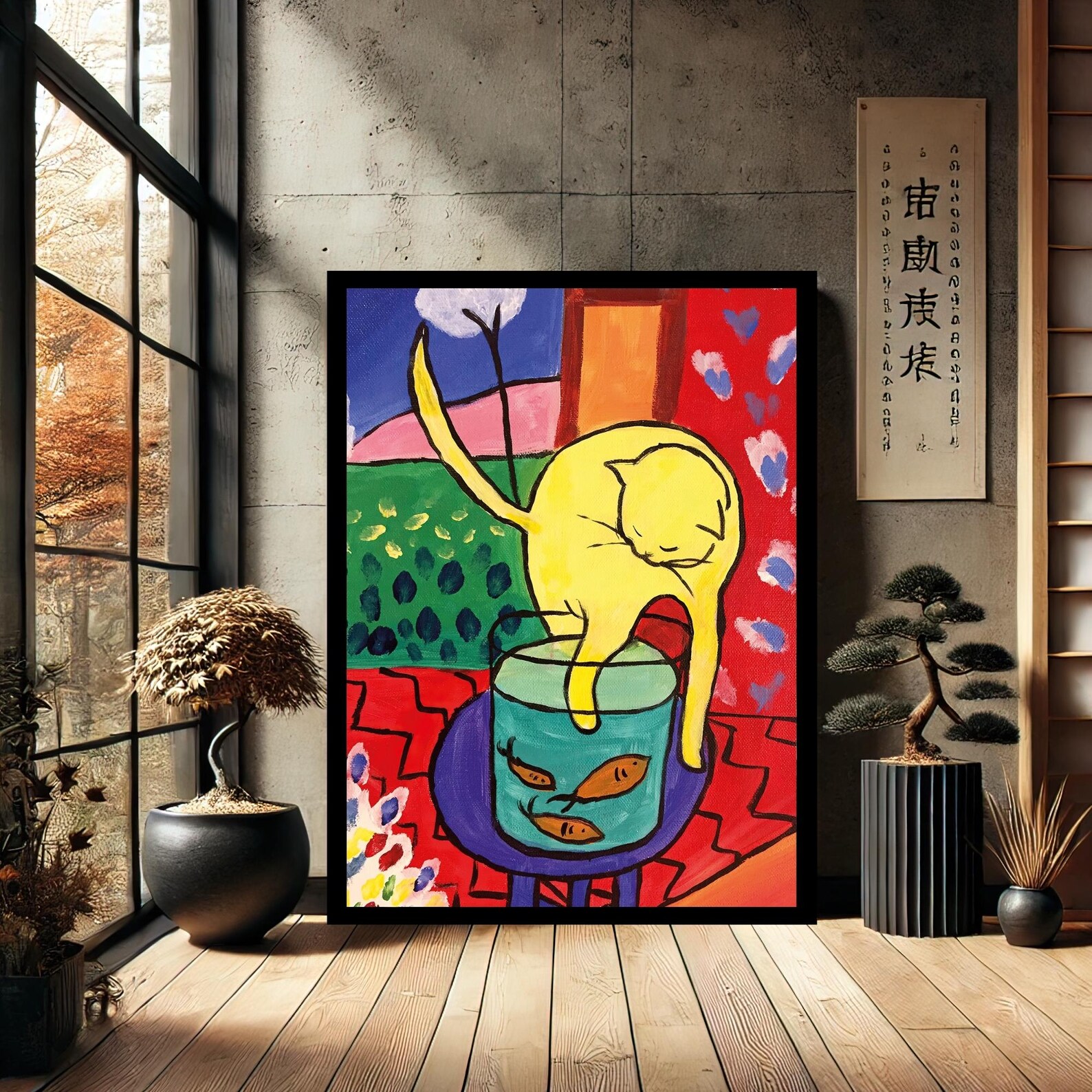 Henri Matisse Cat With Red Fish Canvas Wall Art - Modern Wall Art ...
