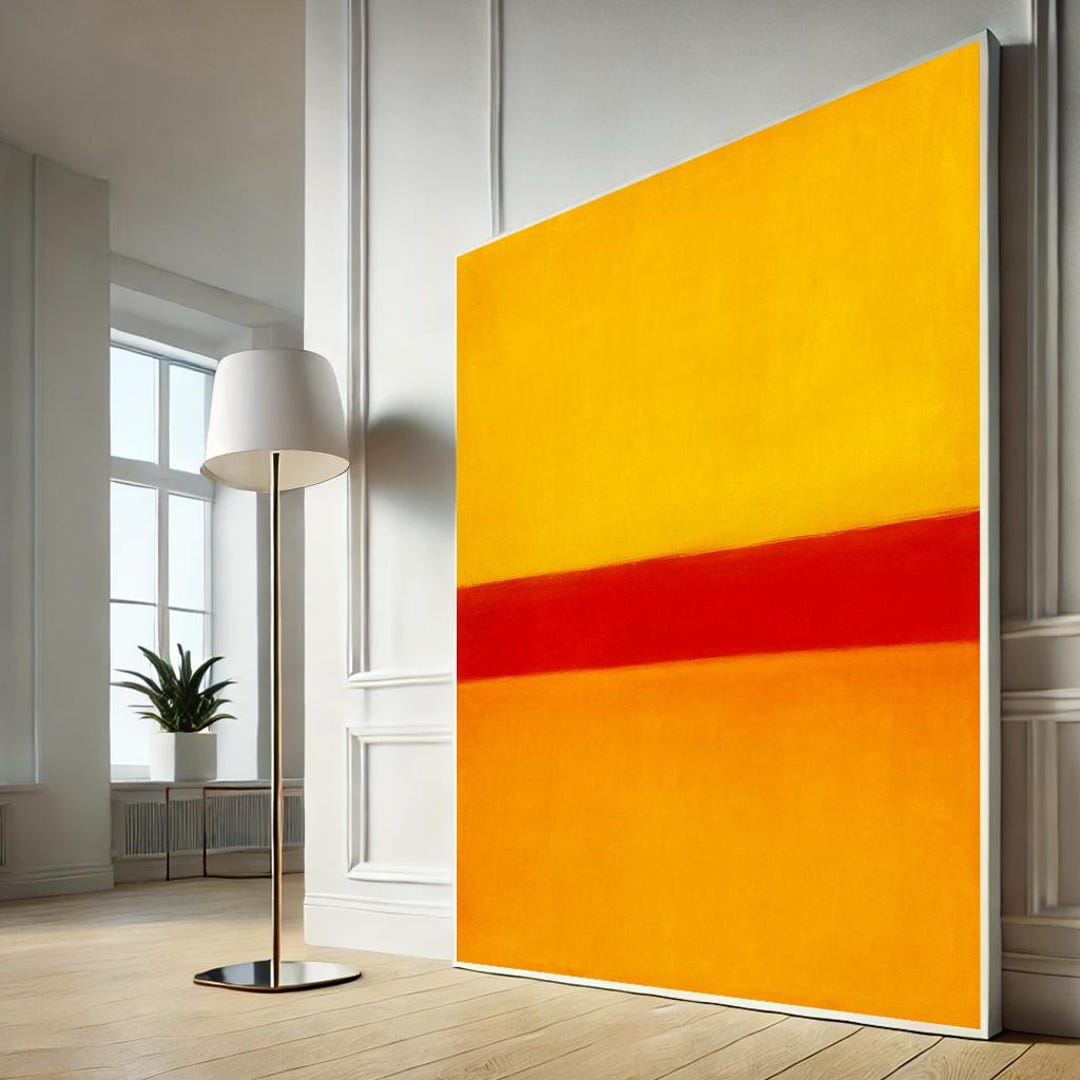 Bold Yellow and Red Rothko Style Color Field Canvas Wall Art Print ...