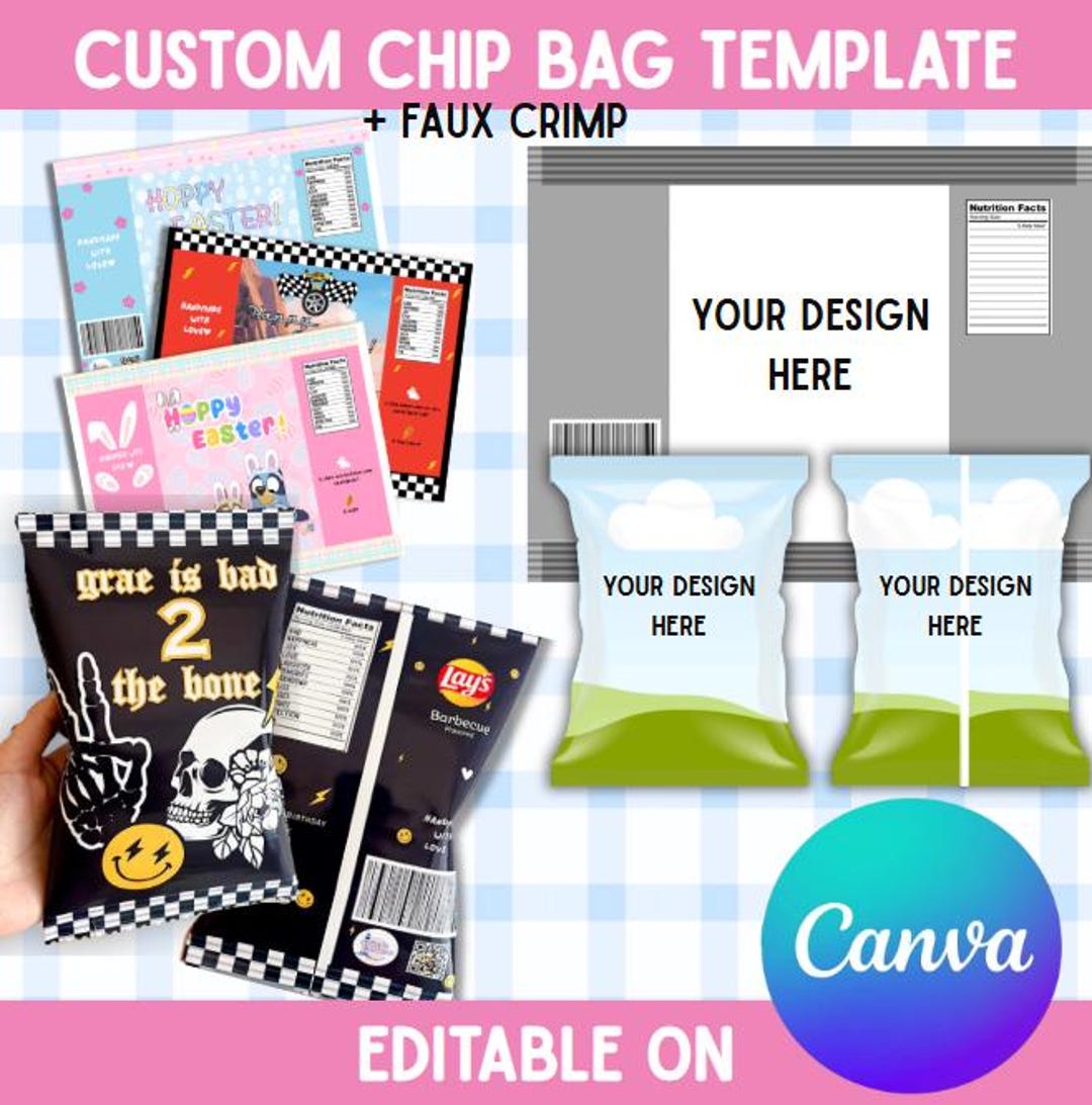 Custom Chip Bag Template + Faux Crimp - Etsy Canada