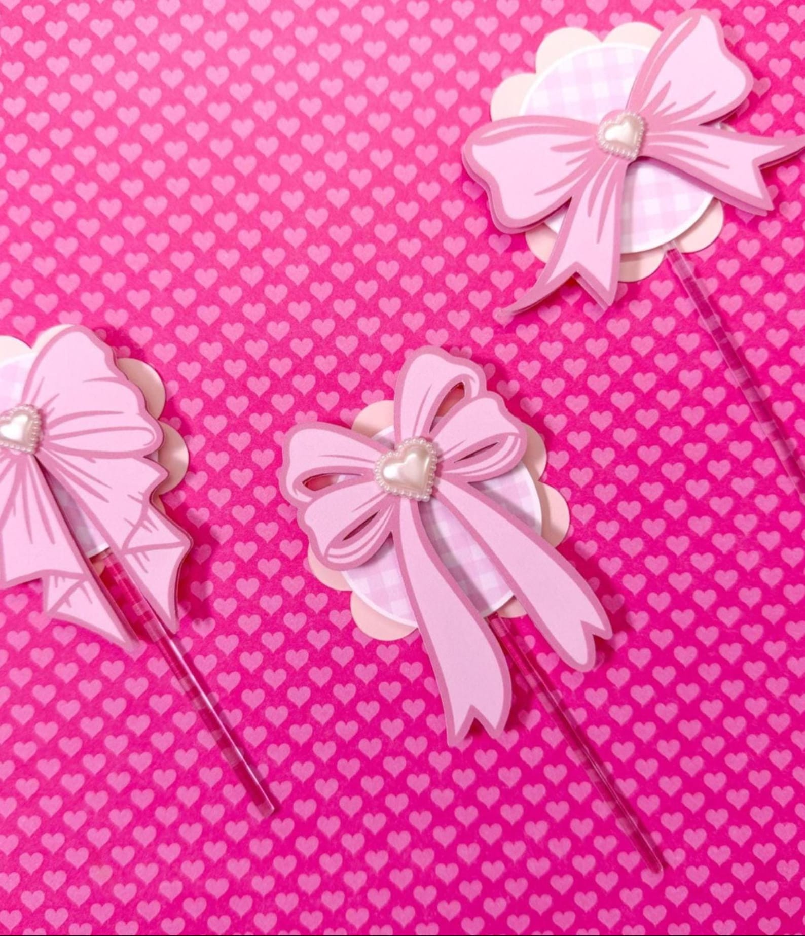 Custom Pink Coquette Bow Vintage Cake Topper - Etsy