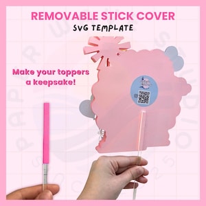 Cake Topper Stick Cover SVG Template (scoring Tool Required) - Etsy