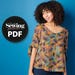 Verna Tie Sleeve Shift Top Sewing Pattern (PDF) - Etsy