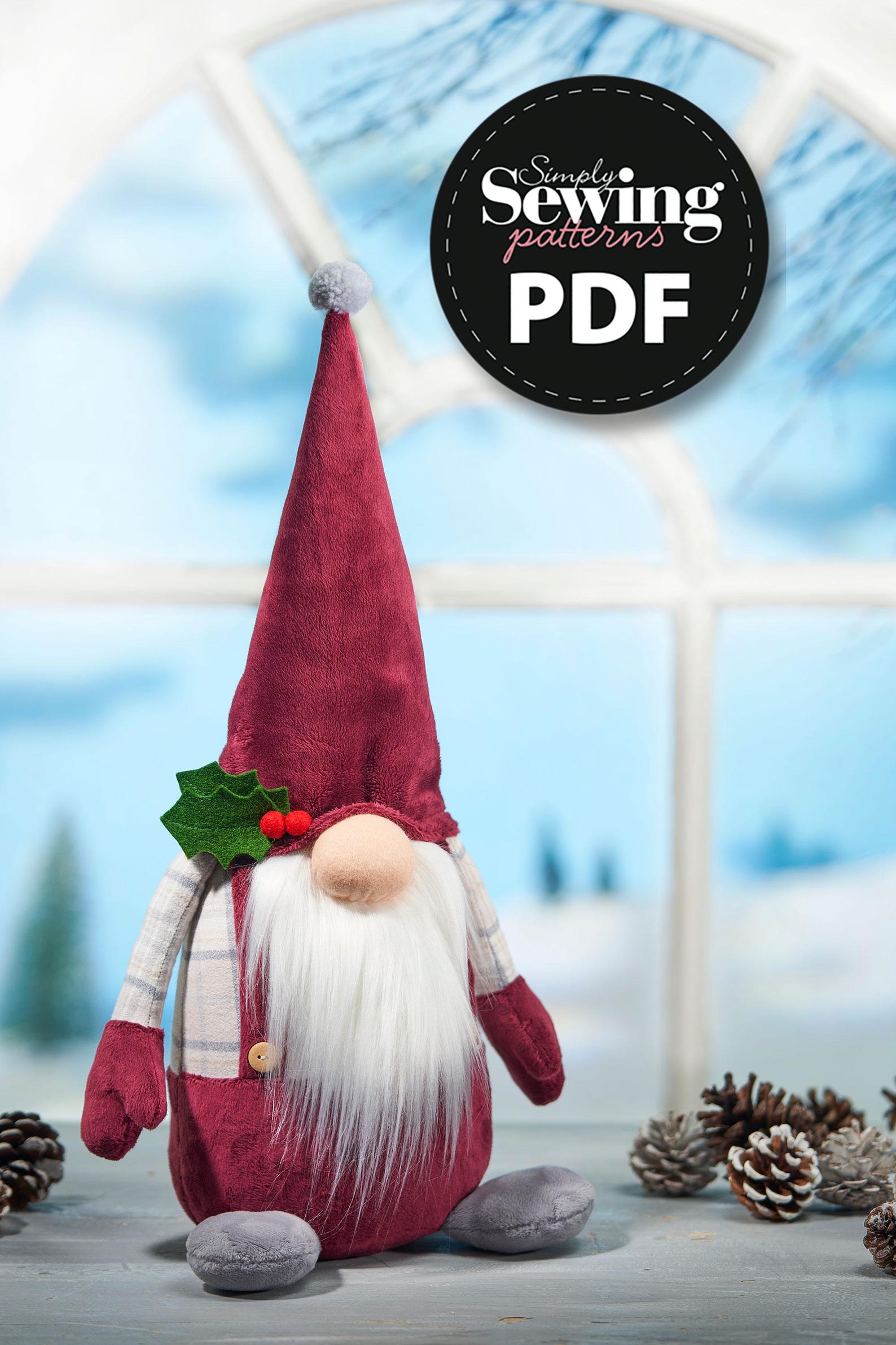 Christmas Gonk Pattern, Print PDF Pattern, Gonk Toy, Toy Sewing Pattern ...