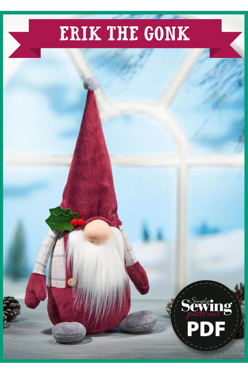 Christmas Gonk Pattern, Print PDF Pattern, Gonk Toy, Toy Sewing Pattern ...