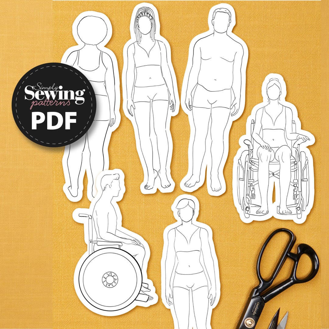 Fashion Croquis: Printable Line Drawings for Garment Design (PDF ...
