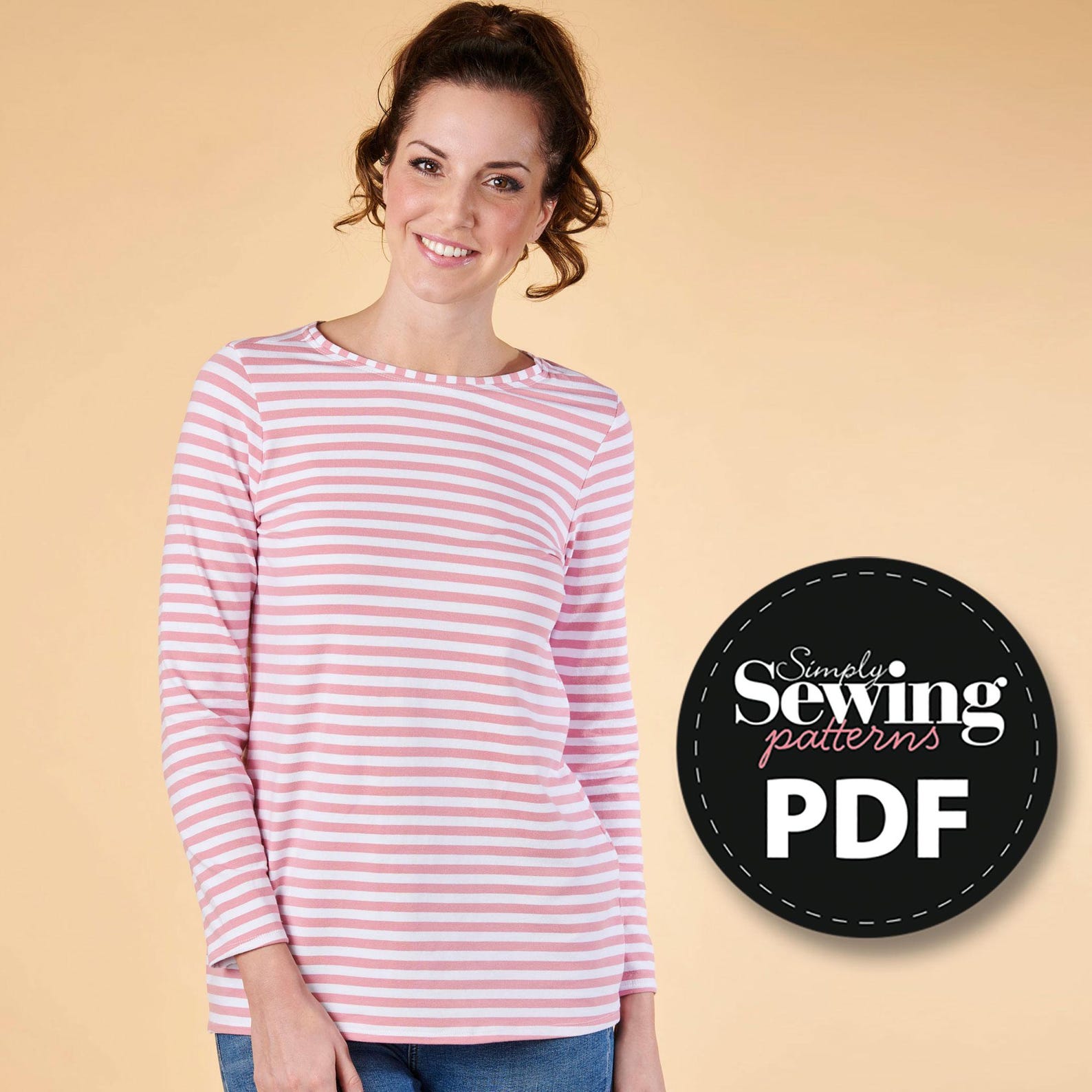 Breton Top PDF Sewing Pattern: Classic Stripe Jersey (sizes 6-20) - Etsy