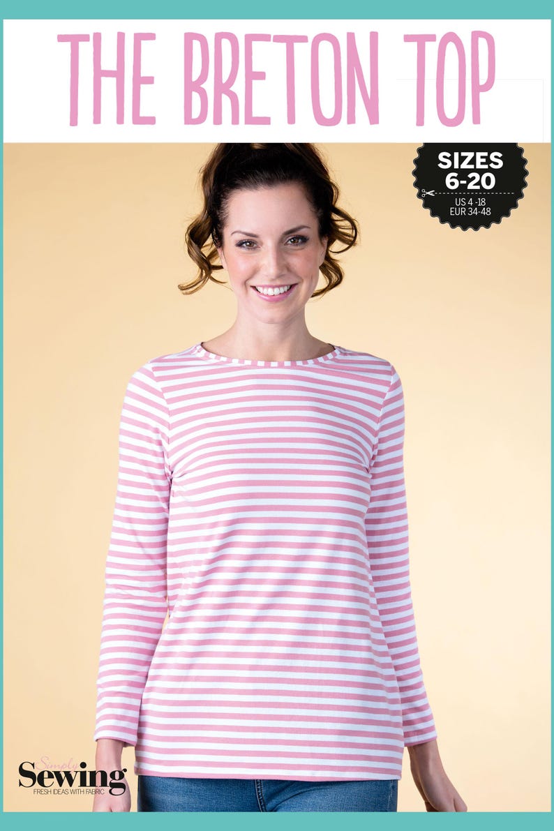Breton Top PDF Sewing Pattern: Classic Stripe Jersey (sizes 6-20) - Etsy