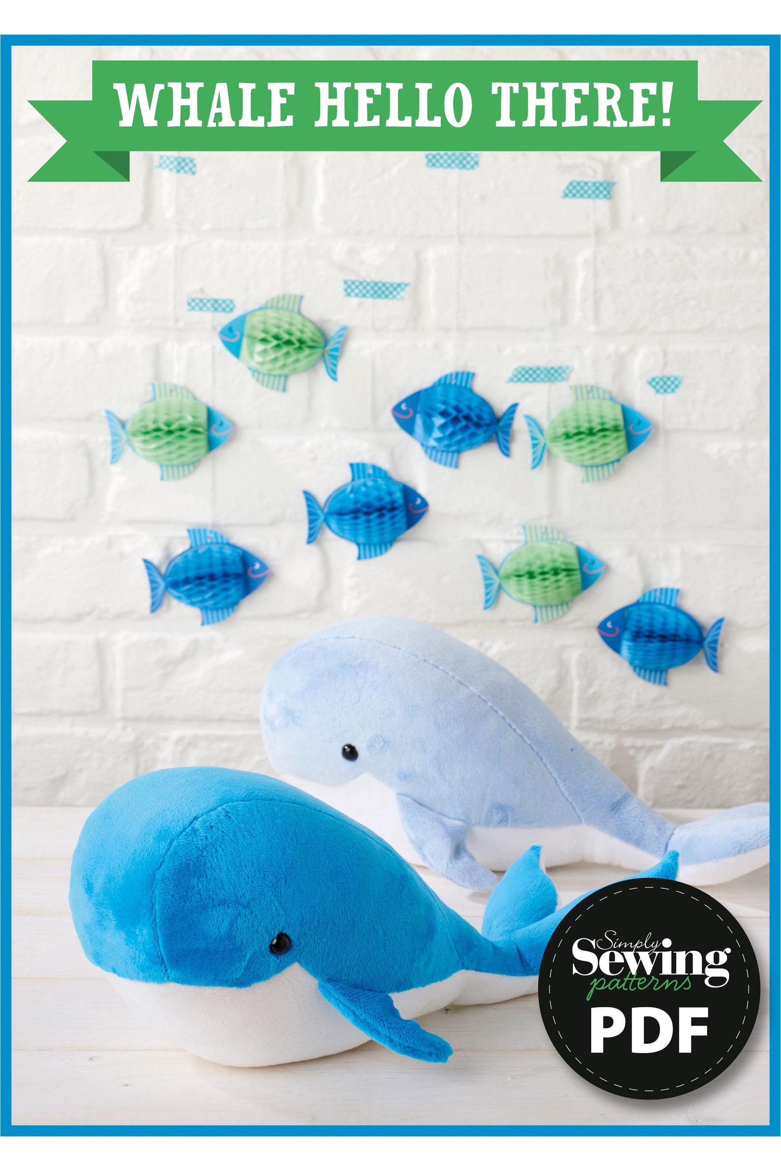 Whale Toy Pattern, Blue Whale Toy, Print PDF Pattern, Toy Sewing ...