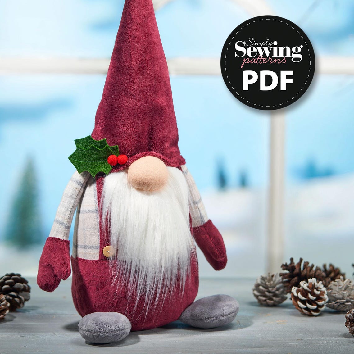 Christmas Gonk Pattern, Print PDF Pattern, Gonk Toy, Toy Sewing Pattern ...