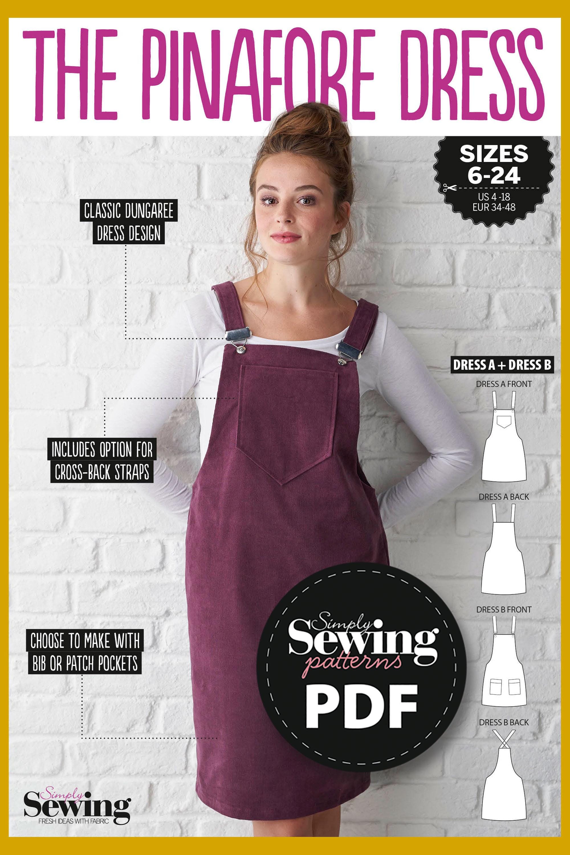 PDF Pinafore Dress Pattern, Simply Sewing Magazine, Dungaree Dress ...