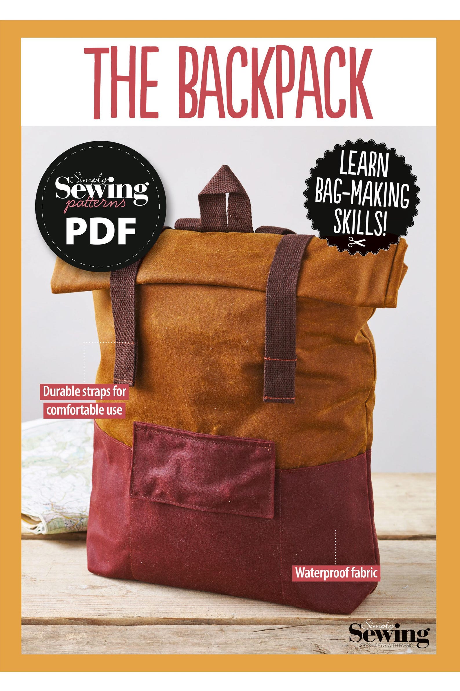 Waxed Canvas Backpack Sewing Pattern: Unisex School Bag (PDF Pattern ...