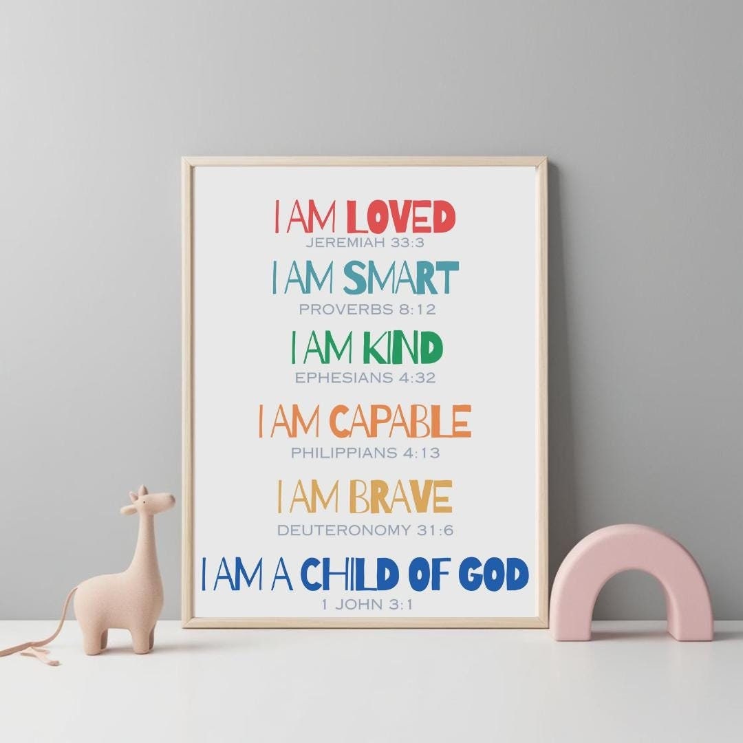 Affirmations for Kids, Classroom Posters, I Am Affirmations, Playroom ...