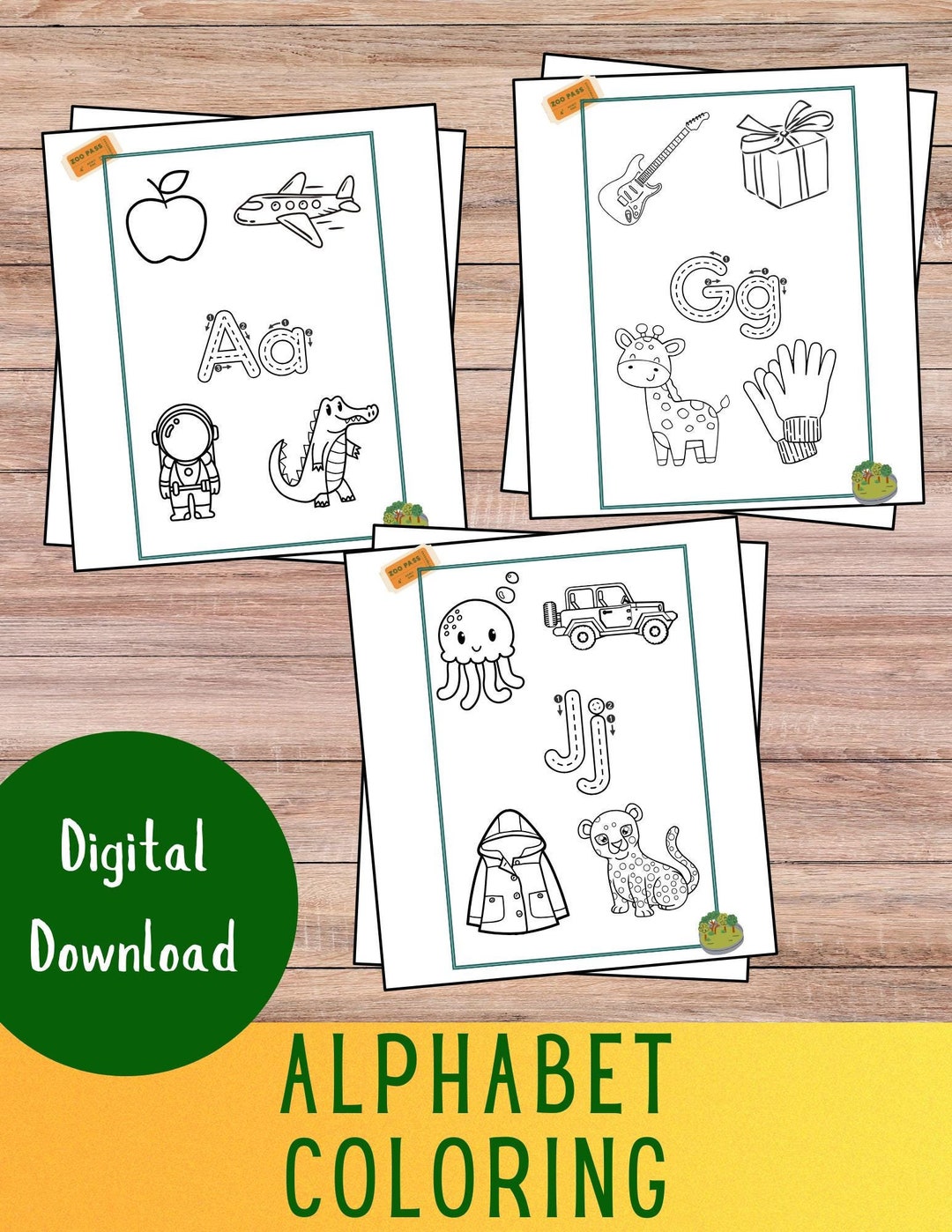 26-page Children's Alphabet Coloring Book for Preschoolers ...