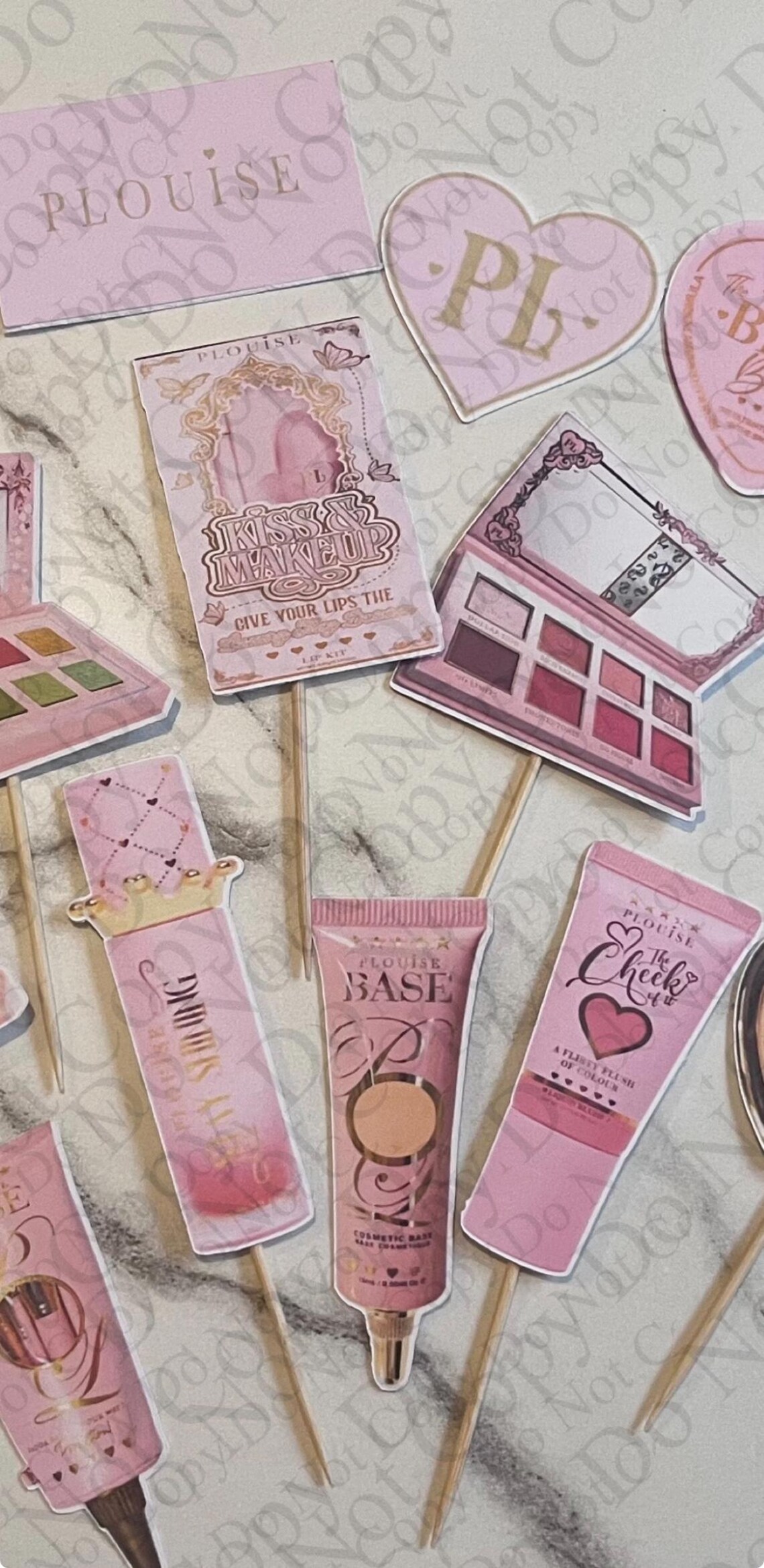 16 X Plouise Inspired Cake Toppers With Sticks and Sticky Dots for ...