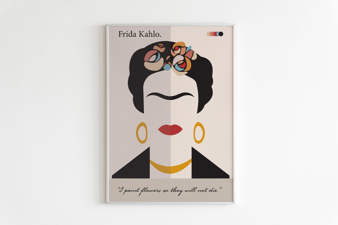 Frida Kahlo Poster | Minimalist Retro Wall Art | Frida Kahlo | Minimal ...