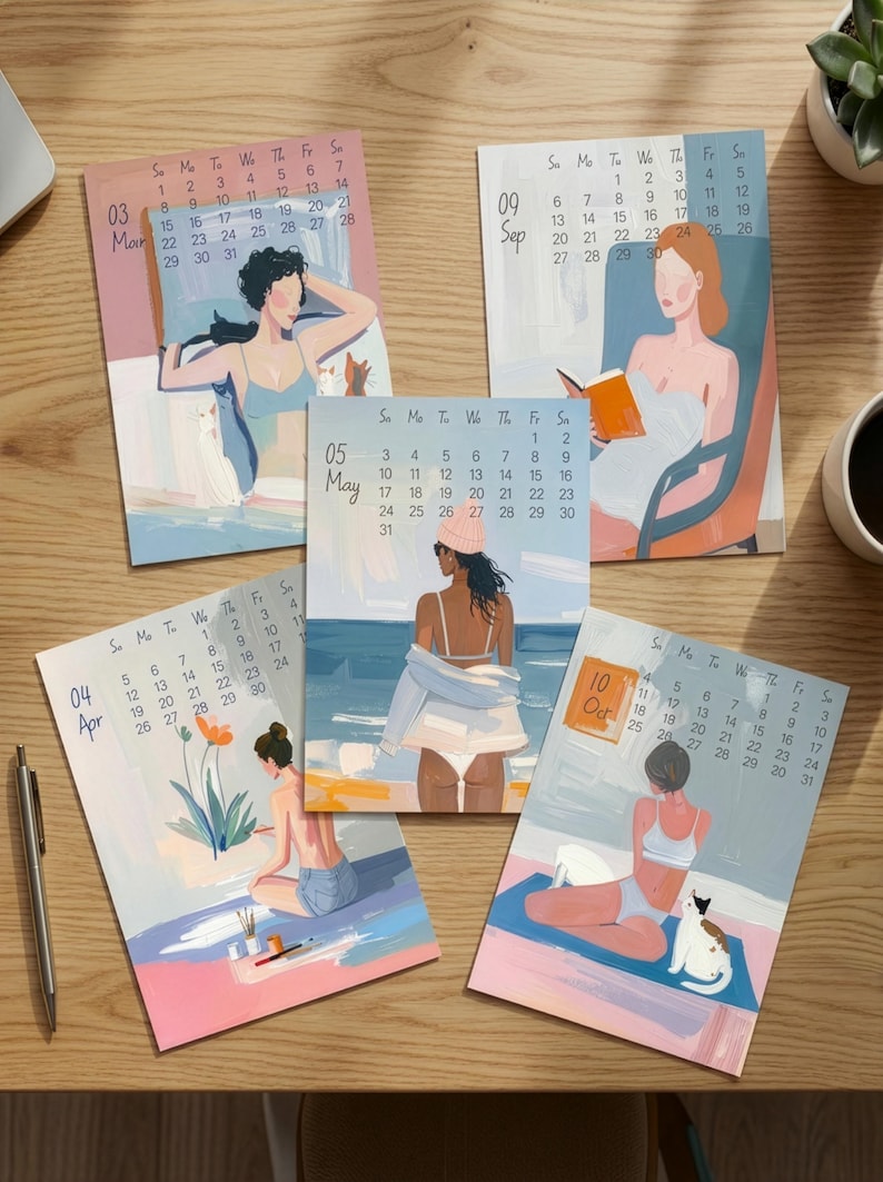 It's a Women World - 2026 Mini Desk Calendar With Oil-painting Style ...