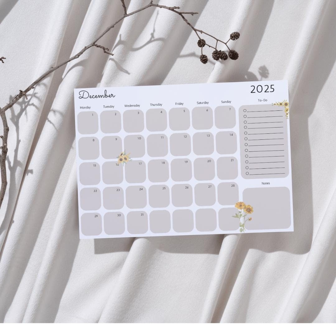 2025 Printable Monthly Calendar - Rustic Charm - Etsy
