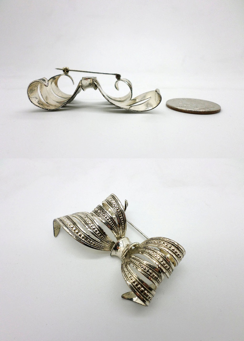 Vintage Sterling Silver Forstner Bow Pin Brooch Great Gift - Etsy