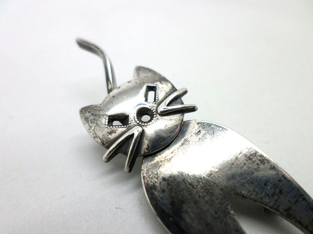 Kitty Cat Pin Brooch Danecraft Sterling Silver 925 Vintage Gift Wrapped ...
