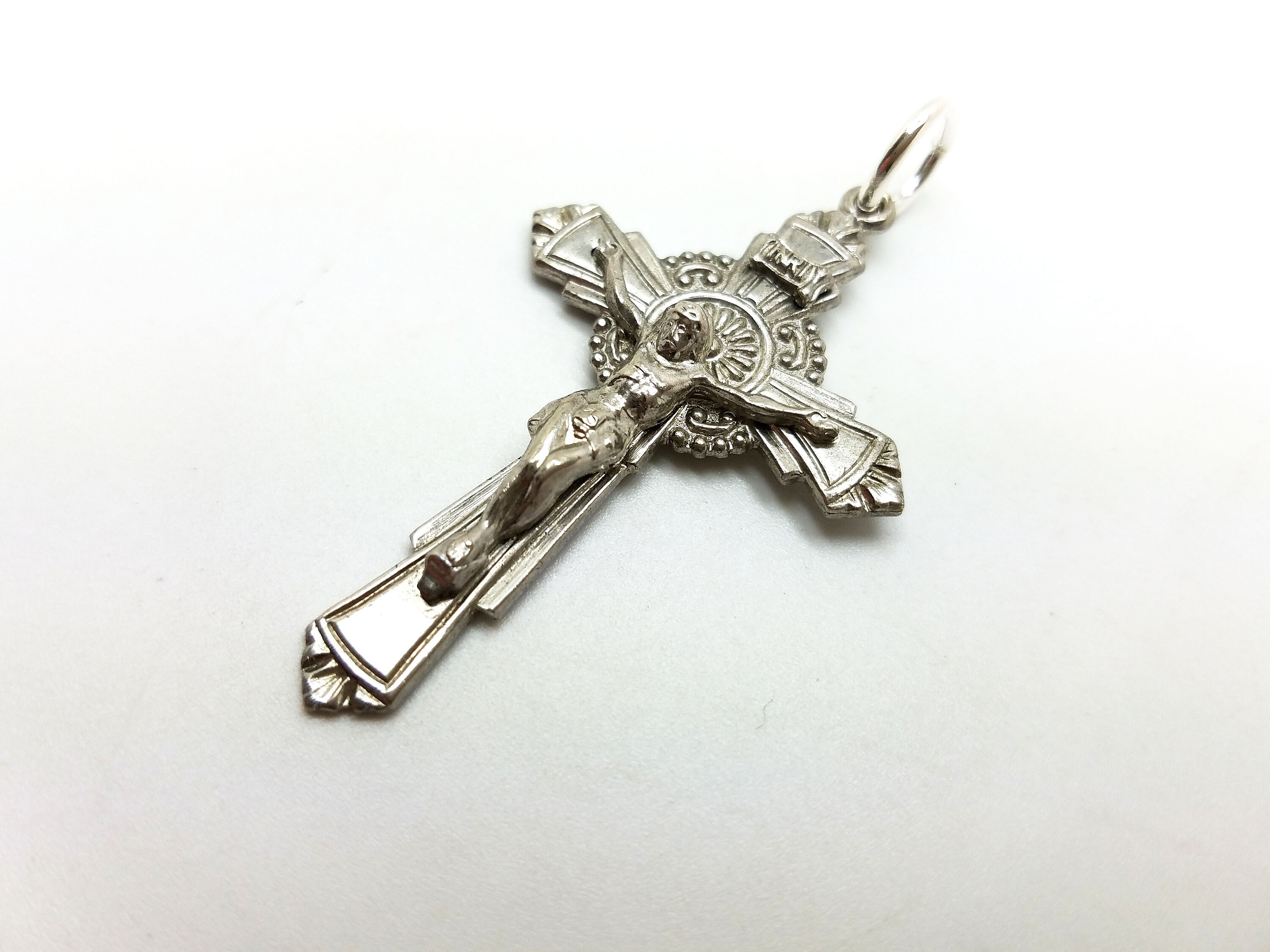 SALE Vintage Sterling Silver Religious Cross Crucifix Charm Pendant ...